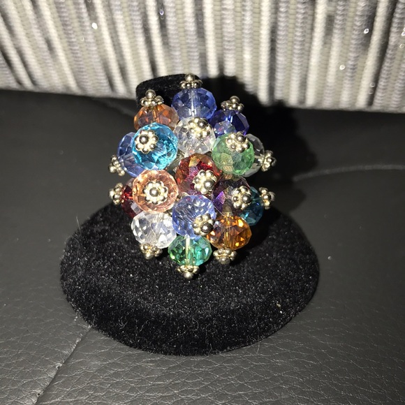 Jewelry | Brand New Italian Crystal Burst Adjustable Ring | Poshmark